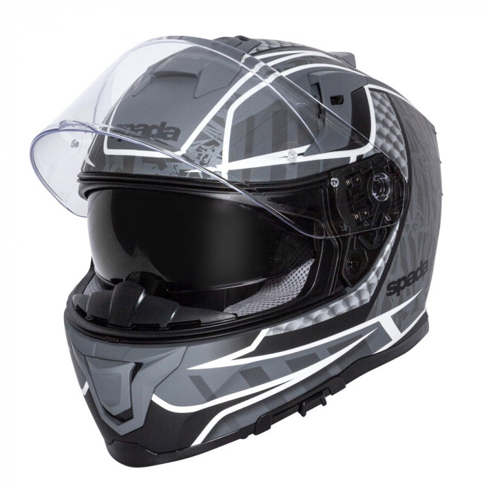 Spada SP1 Raptor Matt Grey Motorcycle Helmet Full Face Helmets ...